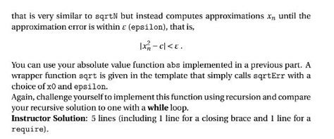 Solved In This Exercise We Will Implement The Squareroot