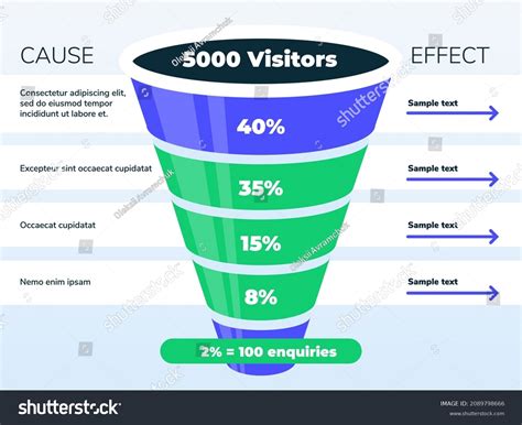 Lead Conversion Funnel Glossy 3d Realistic Stock Vector Royalty Free