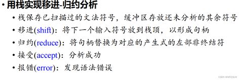 编译原理与技术（三）——语法分析（四）自底向上 移进归约归约 语法分析 Csdn博客