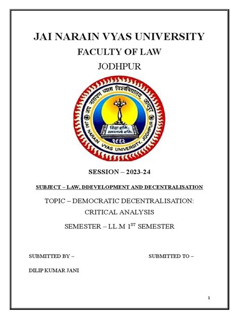 Law And Development And Decentralisation Pdf Decentralization Governance