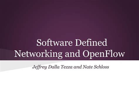 Pdf Software Defined Networking And Openflo Distributedsoftware