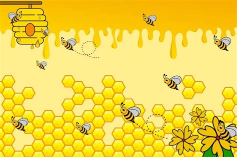 Premium Vector Honey And Bee Background