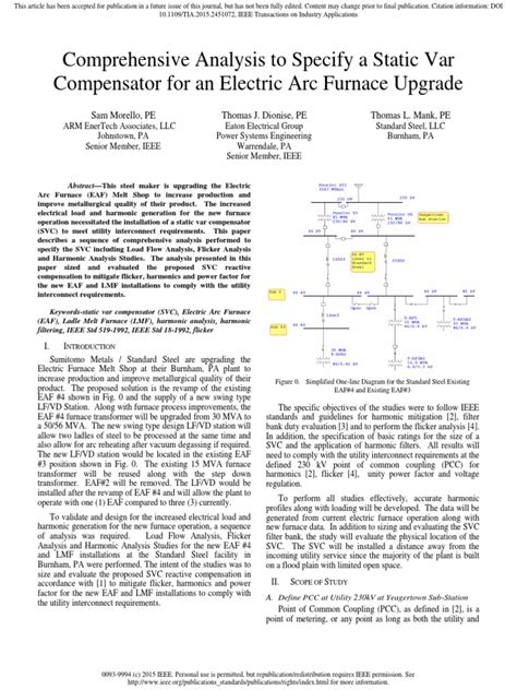 Comprehensive Analysis To Specify A Static Var Compensator For An