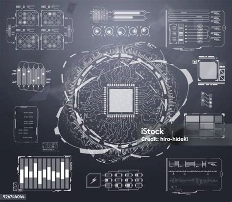 흑인과 백인 Infographic 요소입니다 애플 미래 사용자 인터페이스 Hud Ui입니다 추상 가상 그래픽 터치 사용자 인터페이스입니다 Ui Hud Infographic