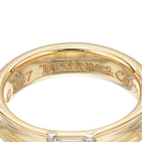 Tiffany And Co 24 Carat Diamond Yellow Gold Stackable Band Ring At