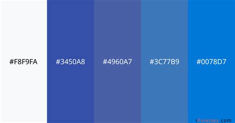 Windows 11 Color Palette And Colors F8f9fa 3450a8 4960a7 3c77b9 0078d7 Ipalettes