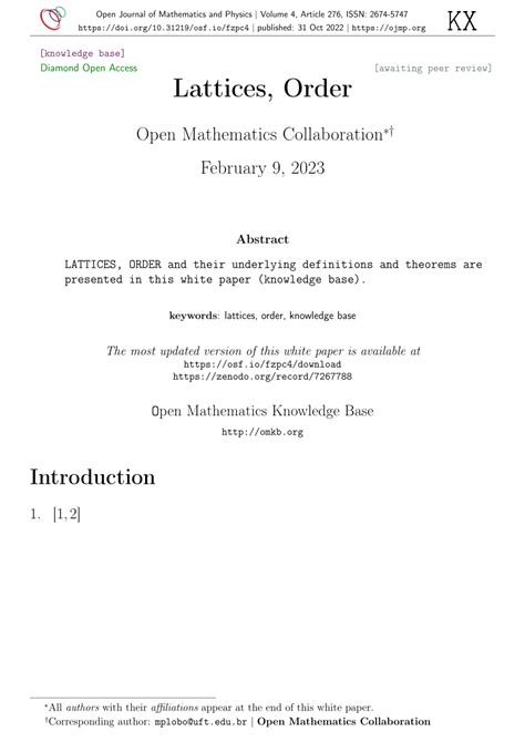 Pdf Lattices Order