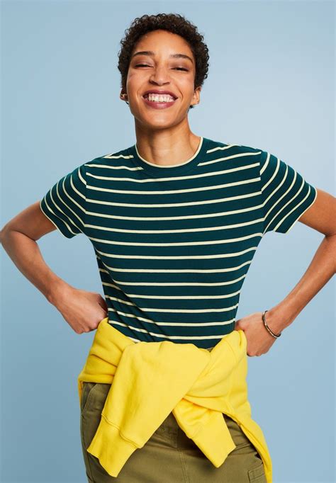 Esprit Solid T Shirts Print Dark Teel Greengrøn Zalandodk