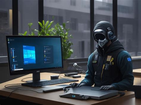 Premium Photo Light Bulbs Young Professional Female Hacker Is Indoors By Computer With Lot Of