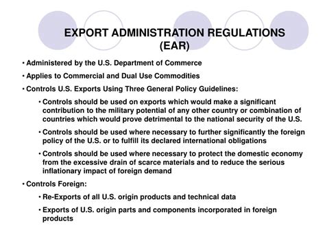 PPT OVERVIEW OF EXPORT CONTROL ISSUES PowerPoint Presentation Free Download ID