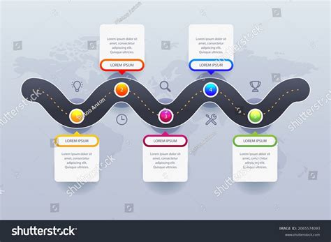 Road Map Infographic Creative Plan Design Stock Vector Royalty Free 2065574093 Shutterstock