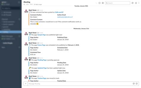 Slack Notifications Sites