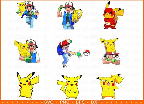 Buy Instant Download Ash Ketchum And Pikachu Silhouette Perfect For