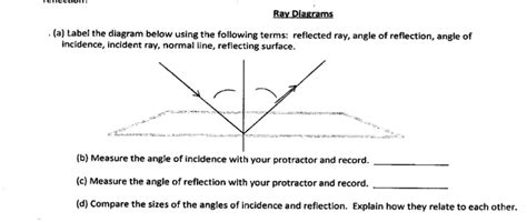 Ray Diagrams A Label The Diagram Below Using The Following Terms