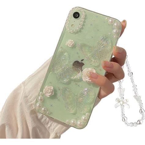 Compatible With Iphone Xr 3d Butterfly Floral Clear With Design Aesthetic Women Teen Girls