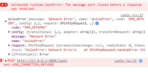Axios Returns A Generic Network Error Even When The Request Got A