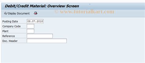 CKMLDC SAP Tcode Debit Credit Material