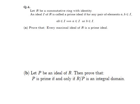 solved q 4 let r be a commutative ring with identity an
