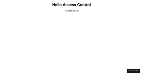 Hello Access Control Forked Codesandbox