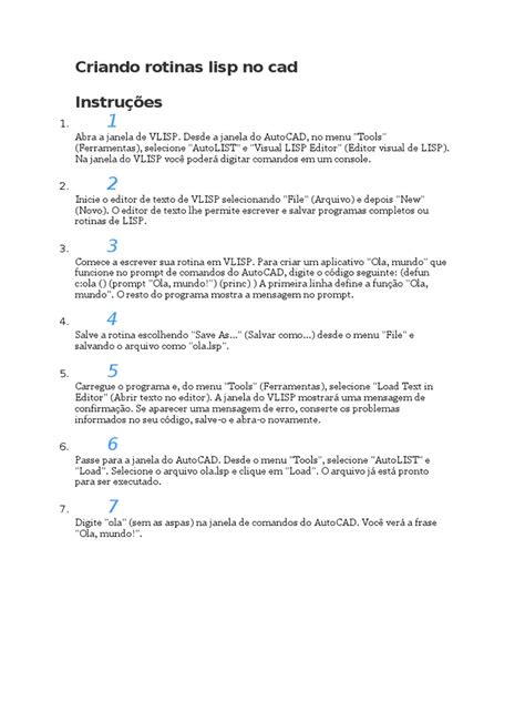 PDF AUTOCAD Criando Rotinas Lisp DOKUMEN TIPS