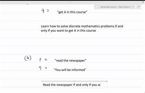 solved write each of these propositions in the form “p if and only if q