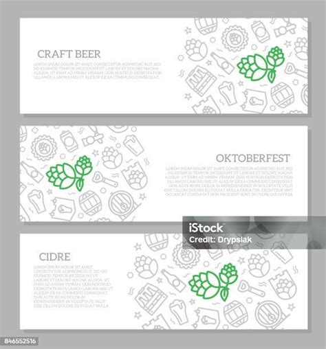 3 디지털 맥주 술집 바 가로 배너 아이콘 패턴의 집합입니다 벡터 일러스트 레이 션 맥주에 대한 스톡 벡터 아트 및 기타 이미지 맥주 0명 Ale Istock