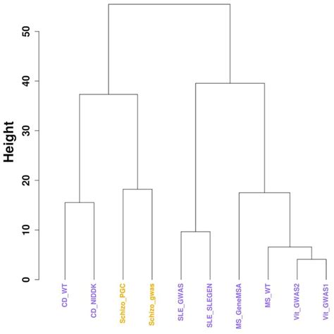 Clustering Dendrogram Of Datasets Of The Same Disease Each Pair Of