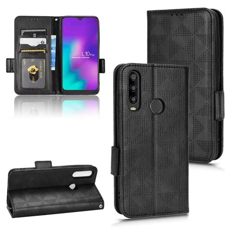 For Tcl L Pro Symmetrical Triangle Leather Phone Case Black Alexnld Com