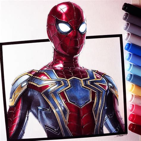 Iron Spider Drawing At Paintingvalley Com Explore Collection Of Iron Spider Drawing