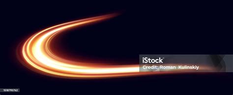 황금빛으로 빛나는 소용돌이 빛의 속도로 움직이는 효과 쉬운 트레일 반짝이는 물결 모양의 경로입니다 Vectorneon 불빛 곡선에 대한 스톡 벡터 아트 및 기타 이미지