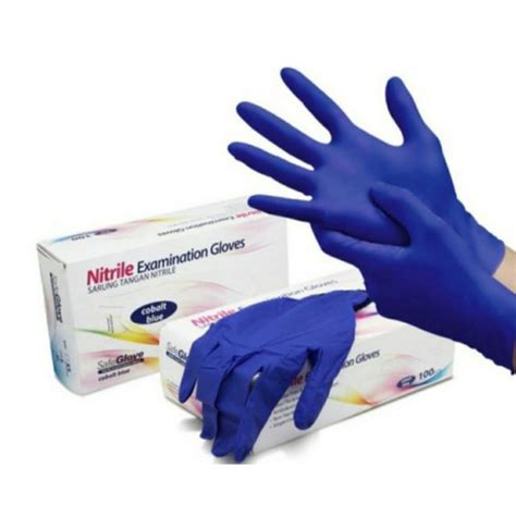 Jual Sarung Tangan Nitril Hand Glove Nitrile Handscoon Handschoen Biru Blue M Kota Semarang