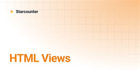 Html Views Starcounter