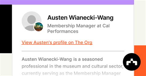 Austen Wianecki Wang Membership Manager At Cal Performances The Org