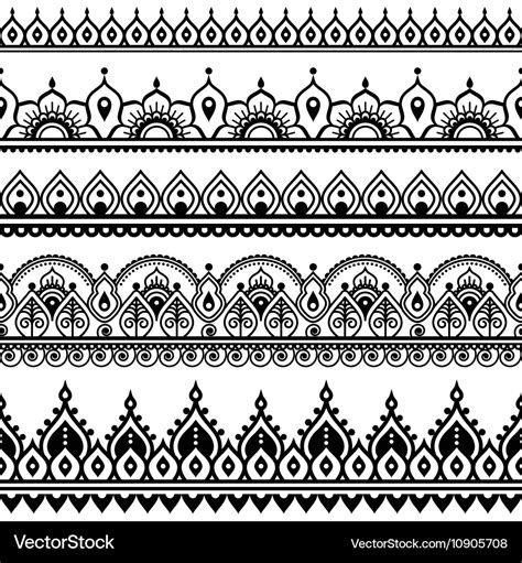 Mehndi Indian Henna Tattoo Seamless Pattern Vector Image