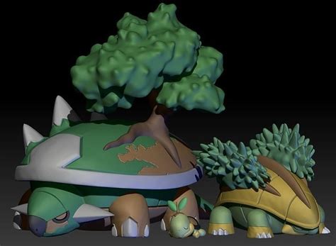 Pokemon Turtwig Grotle Torterra 3d Model 3d Printable Cgtrader