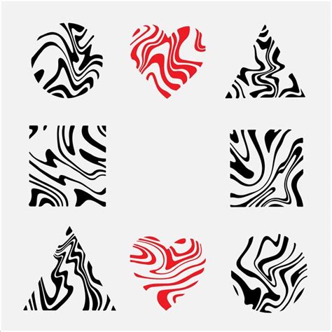 Premium Vector Various Shapes With Wavy Patterns