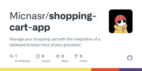 Github Micnasr Shopping Cart App Manage Your Shopping Cart With The Integration Of A Database