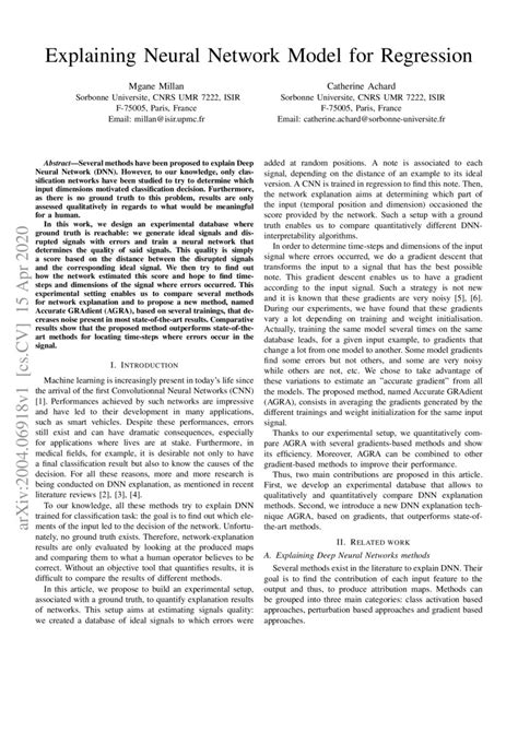 Explaining Regression Based Neural Network Model Deepai