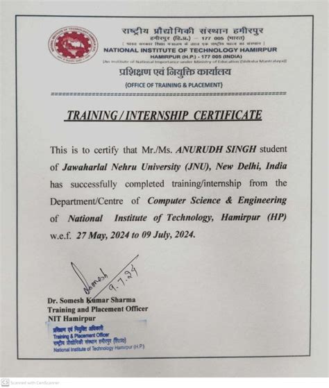 Anurudh Singh On Linkedin Internship Nithamirpur Summerinternship