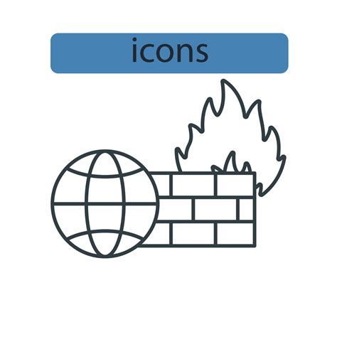 Firewall Icons Symbol Vector Elements For Infographic Web 9842679 Vector Art At Vecteezy