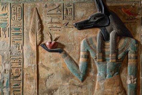 Premium Photo The Egyptian God Anubis Weighs Hearts Against Truth An