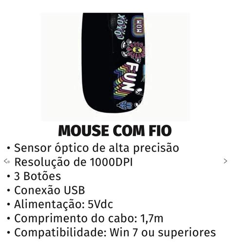 Mouce Computador Com Fio Nova Luiz Eletronicos