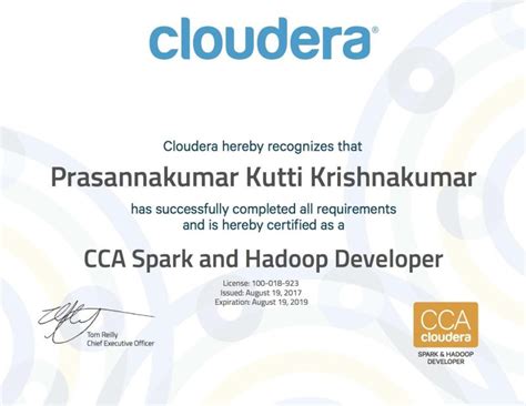 Prasannakumar K K On Linkedin Sparkcertified Spark Cca Bigdata