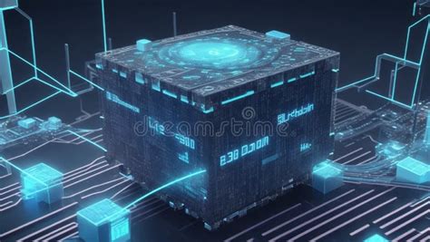 Blockchain Concept Big Data Binary Code Futuristic Information Technology Data Flow Stock