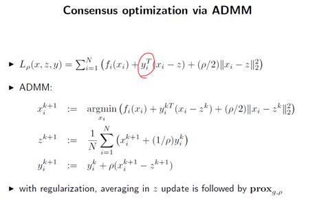 Question About Consensus Admm Optimization Roptimization