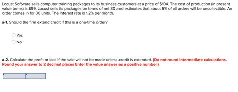 Solved Locust Software Sells Computer Training Packages To