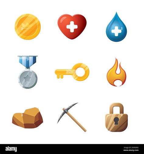 Game UI Assets Set Gaming User Interface Icons Collection Vector