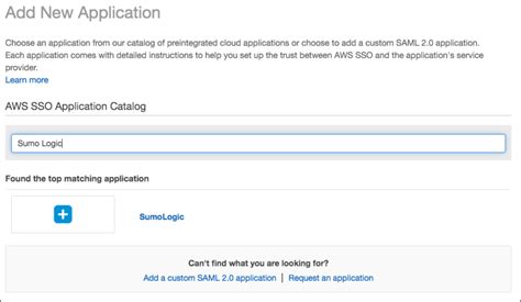 Integrate Sumo With Aws Single Sign On Sumo Logic Docs