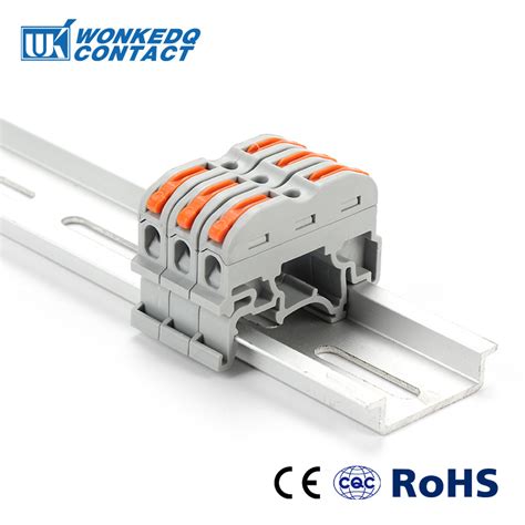 China Pct 211 Din Rail Push Wire Terminal Block Connection Electrical