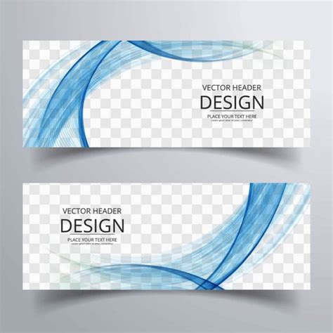 무료 다운로드 물결 모양으로 추상 배너 Eps Uidownload